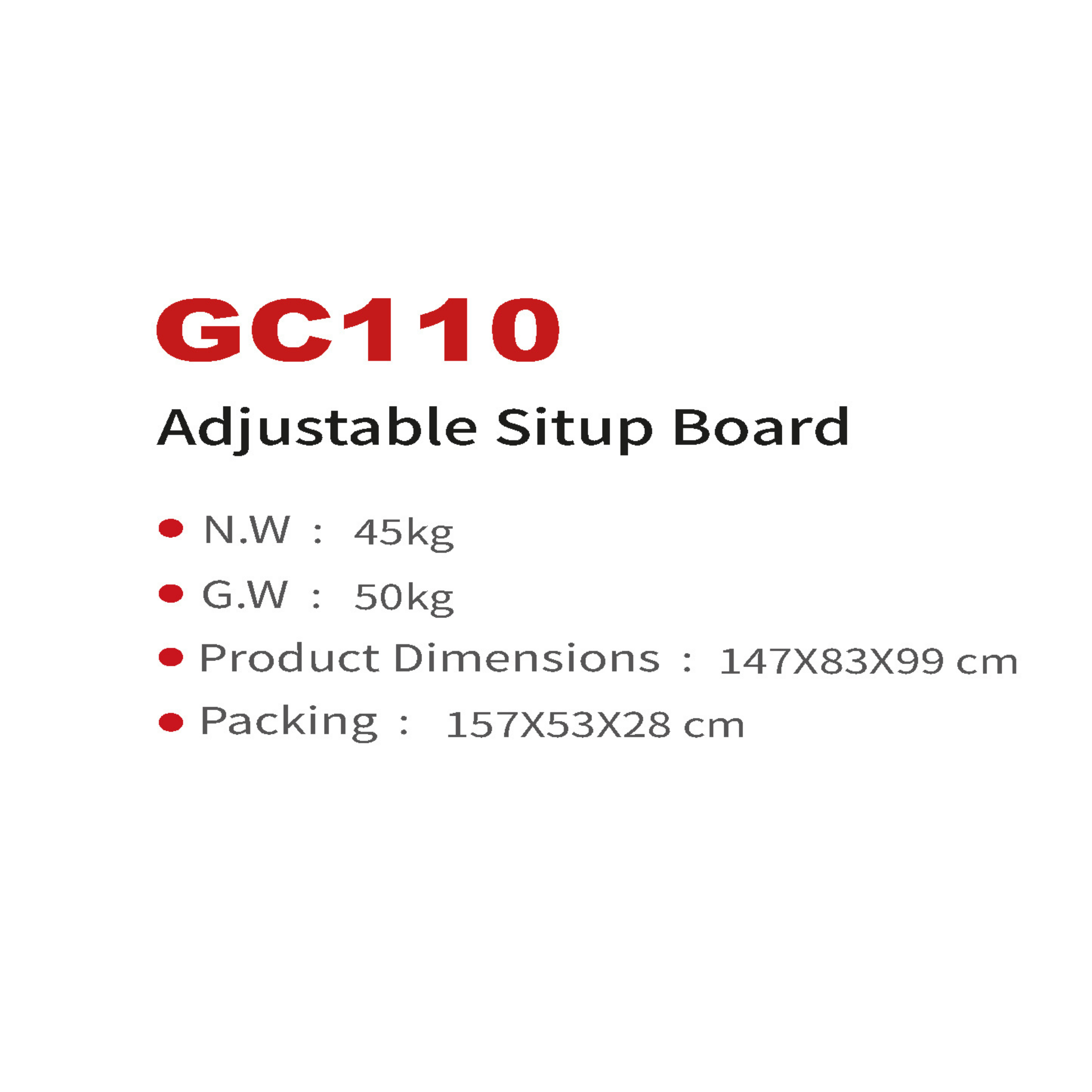 GC110 Adjustable Situp Board
